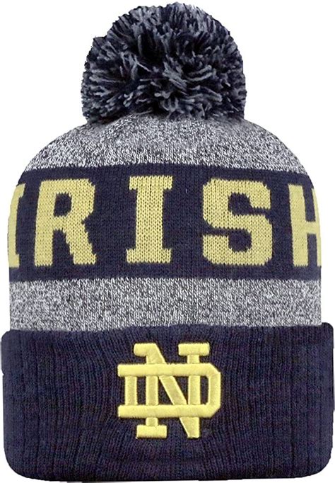 Top Of The World Ncaa Arctic Striped Cuffed Knit Pom Beanie Hat Notre Dame Fighting Irish