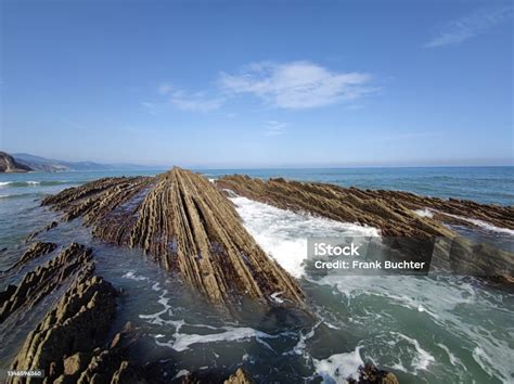 Beautiful Flysch Rock Formations At The Cantabrian Sea In Zumaia In The
