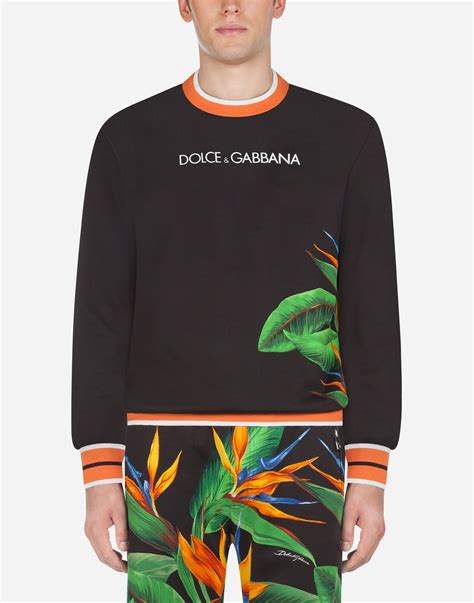 DOLCE & GABBANA - shirts - JERSEY SWEATSHIRT WITH BIRD OF PARADISE ...