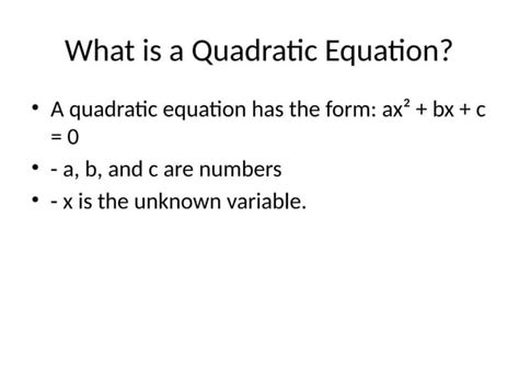 Quadratic Relationship Presentation Pptx