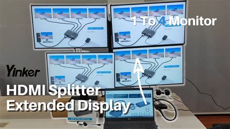 Setup Hdmi Splitter Extended Display For Pc And Laptop｜1 Screen Extended To 4 Monitor｜multiple