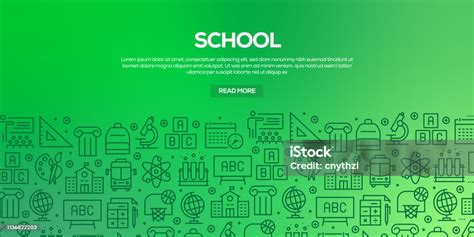 유행 선형 스타일의 학교에 대 한 디자인 템플릿과 요소의 벡터 세트학교벡터 관련 선형 아이콘 원활한 패턴 교육에 대한 스톡 벡터 아트 및 기타 이미지 Istock