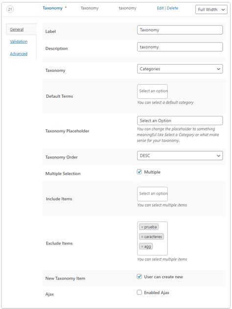 Form Field Taxonomy Wordpress Form Builder Documentation Buddyforms