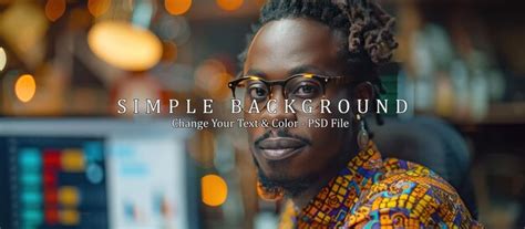 Premium Psd Data Analyst African Man Using
