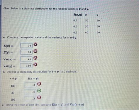 solved given below is a bivariate distribution for the
