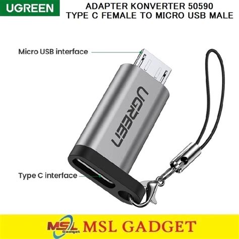 Jual Ugreen Otg Adapter Konverter Type C Female To Micro Usb Male