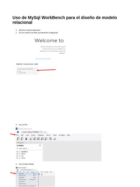 Uso De Mysql Workbench Para El Diseño De Modelo Relacional Pdf