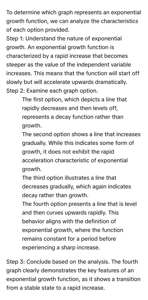 solved which graph represents an exponential growth function on a