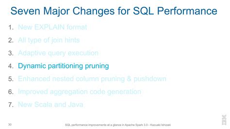 Sql Performance Improvements At A Glance In Apache Spark 30 Ppt