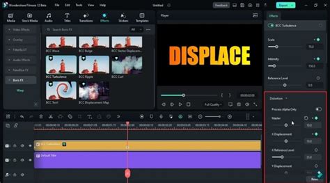 turbulent displacement effect filmora tutorial