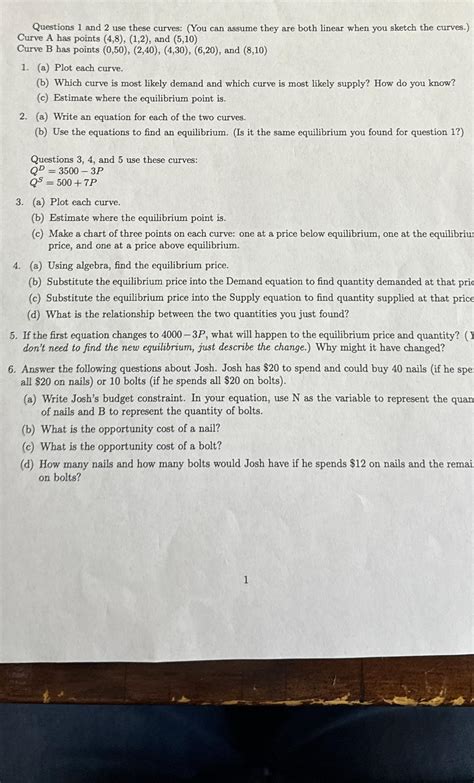 Solved Questions 1 ﻿and 2 ﻿use These Curves You Can Assume