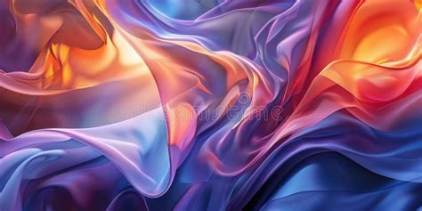Vibrant Abstract Art With Colorful Flowing Ribbons Ideal For Trendy Artistic Design Aig62 Stock