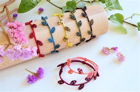 Leaf Macrame Bracelet Handmade Etsy