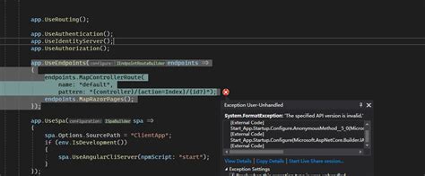 Throws Exception The Specified Api Version Is Invalid After Upgrade