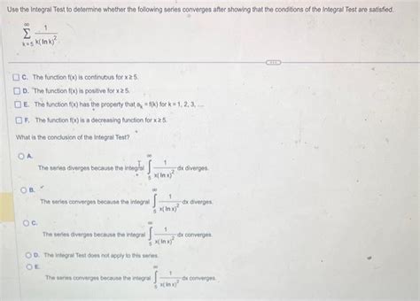 Solved Use The Integral Test To Determine Whether The Chegg