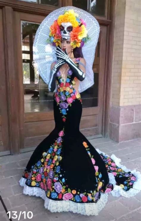 Dia De Muertos Vestidos Vestidos De Catrinas Elegantes Vestuarios De