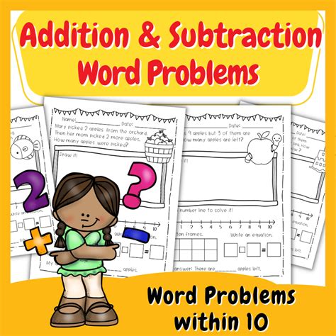 Addition And Subtraction Word Problems To 10 Made By Teachers