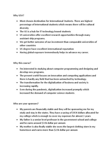 Interview Answers Pdf University International Student