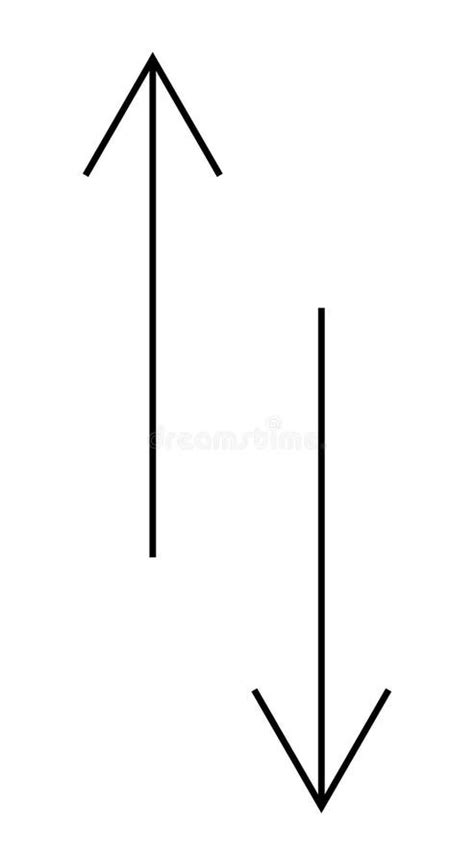 two opposing arrows indicating upward and downward directions stock