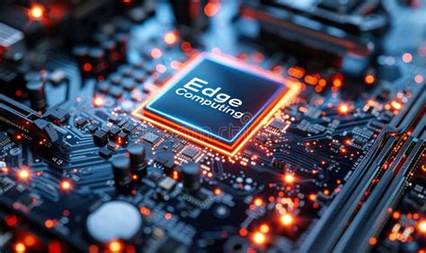 Edge Computing Concept Highlighted On A Motherboard Illustrating Advanced Data Processing