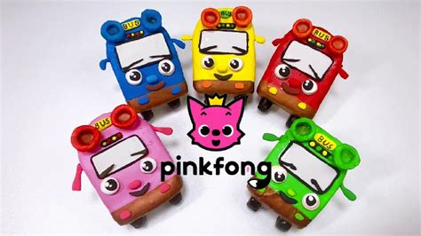 Pinkfong Color Bus Plaster Clay Cracking 핑크퐁컬러버스석고 점토부수기asmr Youtube