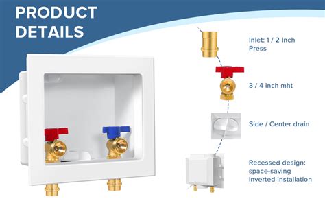 Seckwhale Press Washing Machine Outlet Box With Center