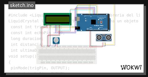 Lcd Con Mega Y Pot Y Sr Hc04 Ultrasonico Wokwi Esp32 Stm32 Arduino