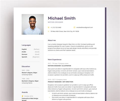 Designer CV Template For Word Software Engineer Resume Etsy