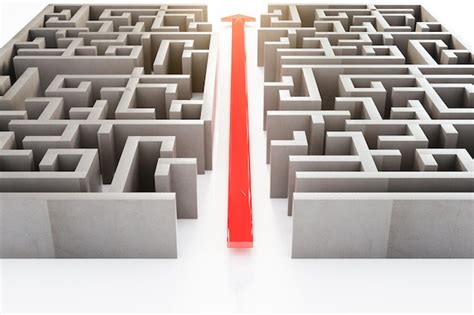 Premium Photo Red Arrow Through Maze