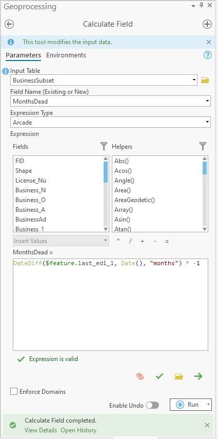 auto update a field based on current date esri community