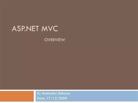 PPT ASP NET MVC Overview PowerPoint Presentation Free Download ID