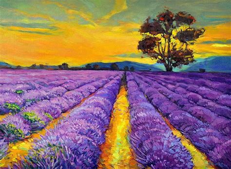 Лавандовые поля рисунок маслом 49 фото скачать бесплатно