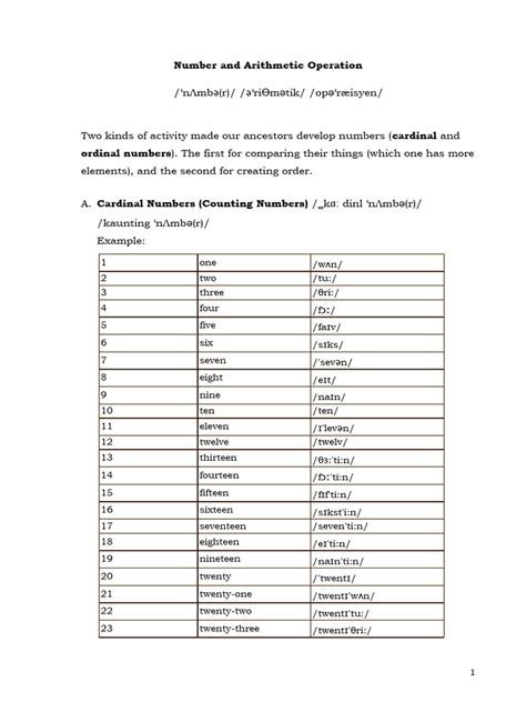 Number And Arithmetic Operation Pdf Equations Subtraction