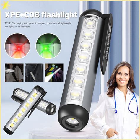 New Xpe Cob Mini Flashlight Usb Charging With Clip Magnetic Portable Pen Lights Small Flashlight