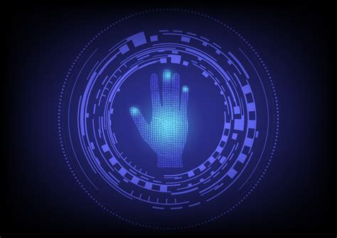 Futuristic Hand Scan Recognition Technology Biometric Data Security Concept Vector
