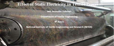 Effect Of Static Electricity In Textile Process ~ A Textile Blog Run By Niterians
