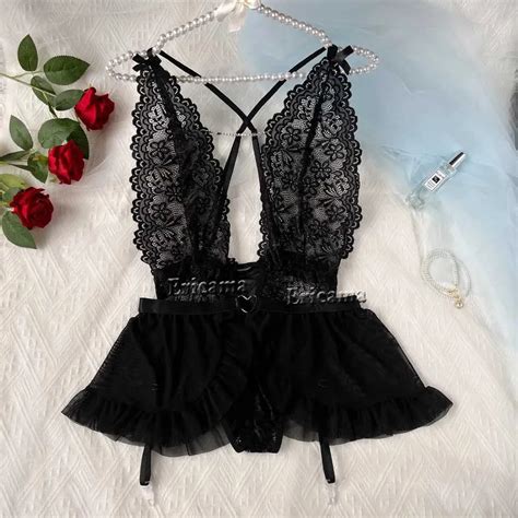 Lingerie Sets Delicate Lace Bra Panty Set Sheer Underwear Erotic Set