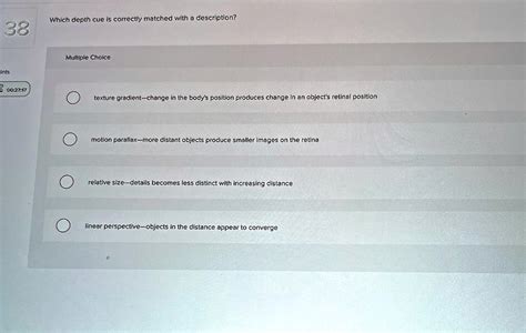 38 Which Depth Cue Is Correctly Matched With A Description Ints 00 27