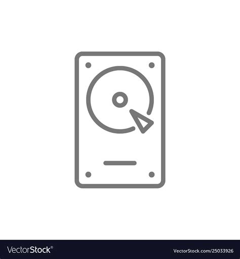 Hard Drive Disk Hdd Line Icon Royalty Free Vector Image