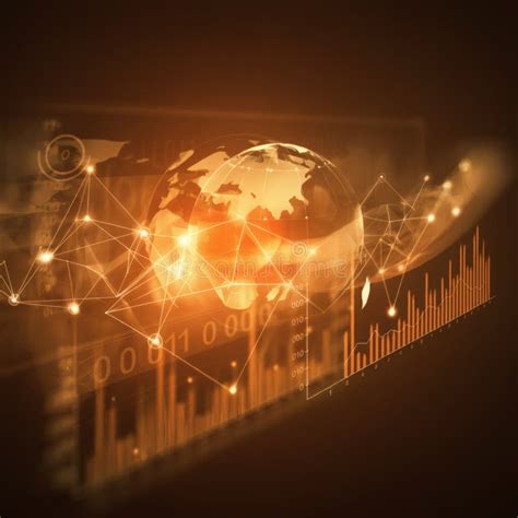 Global Digital Economy With Ai Powered Data Analytics And Networking Stock Illustration