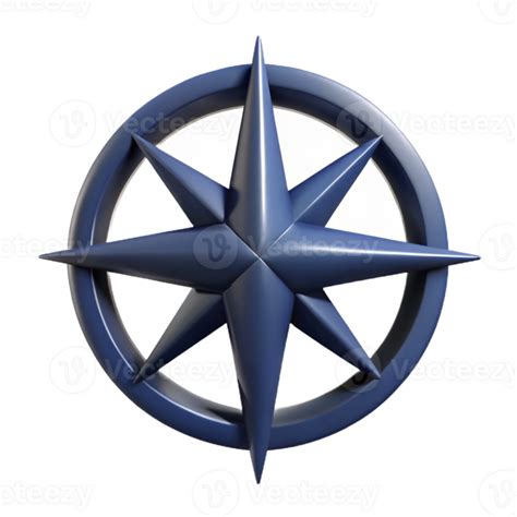 3d Render Star Compass Navigation Graphic 54308701 Png