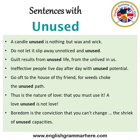 Sentences With Unused Unused In A Sentence In English Sentences For
