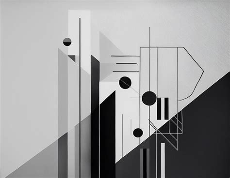 Minimalist Line Art With Abstract Geometric Patterns Clean Simple Modern Monochrome Background