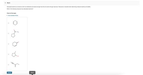 Solved Part Adelocalized Electrons Are Electrons Which Are