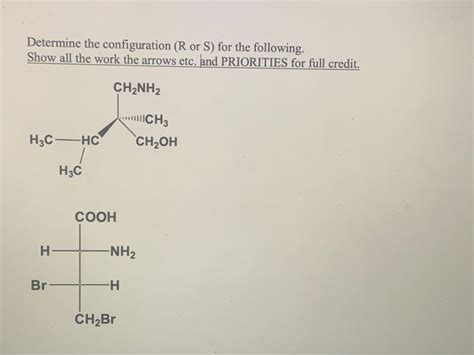 Solved Determine The Configuration R Or S For The Chegg Com