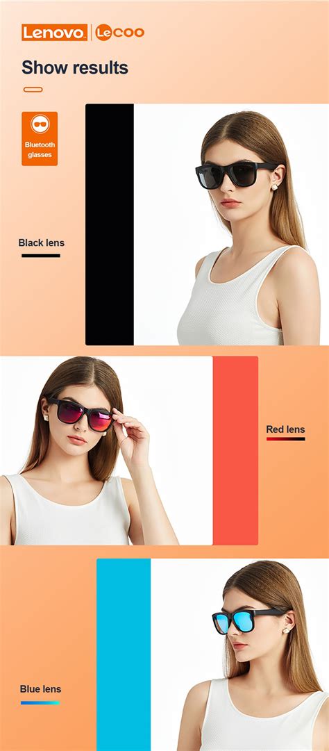 Lenovo Lecoo C8 Smart Music Bluetooth 5 0 Sunglasses Black