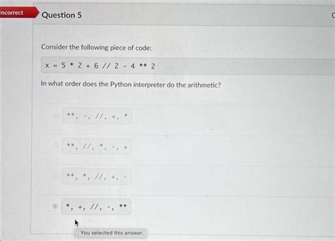 Solved Consider The Following Piece Of Code X Chegg Com