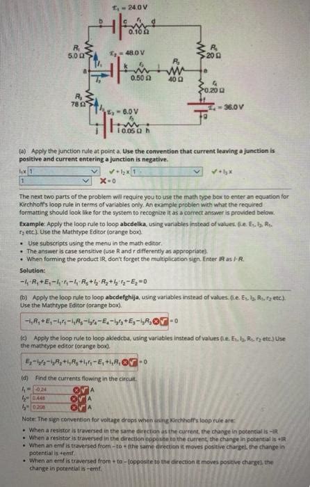 Solved A Apply The Junction Rule At Point A Use The