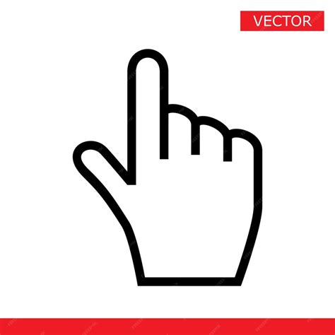 Premium Vector White Hand Cursor Pointer Icon Flat Version Vector