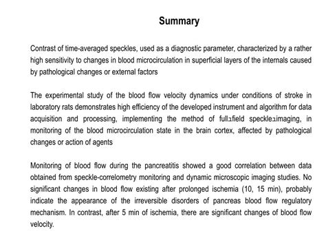 Ppt Monitoring Of Microcirculation By Full Field Speckle Correlation